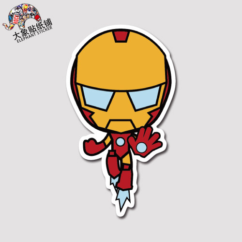 Iron Man Sticker Marvel Hero Sticker Waterproof Trunk Trolley Case ...