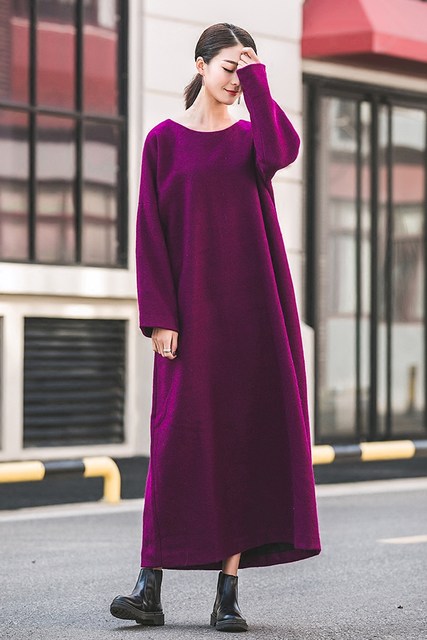 MISS original 2024 new thickened autumn and winter robe dress retro ...