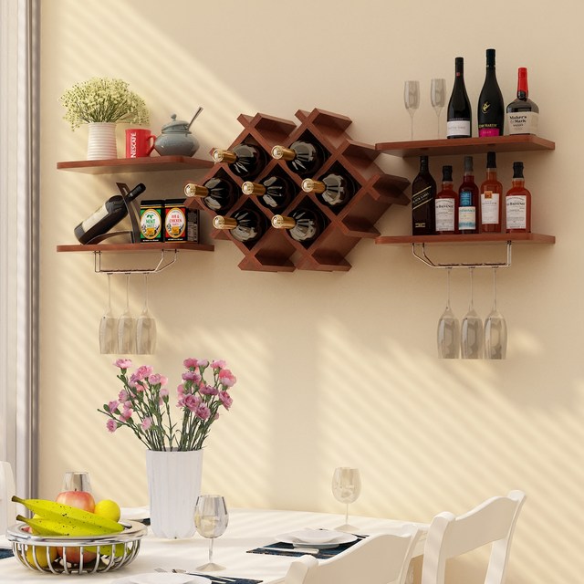 Modern minimalist restaurant hanging wine rack wine cabinet living room ...
