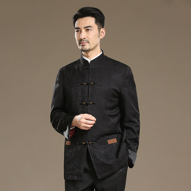 Tang costumes in winter and older cotton jacket Chinese -style stand ...