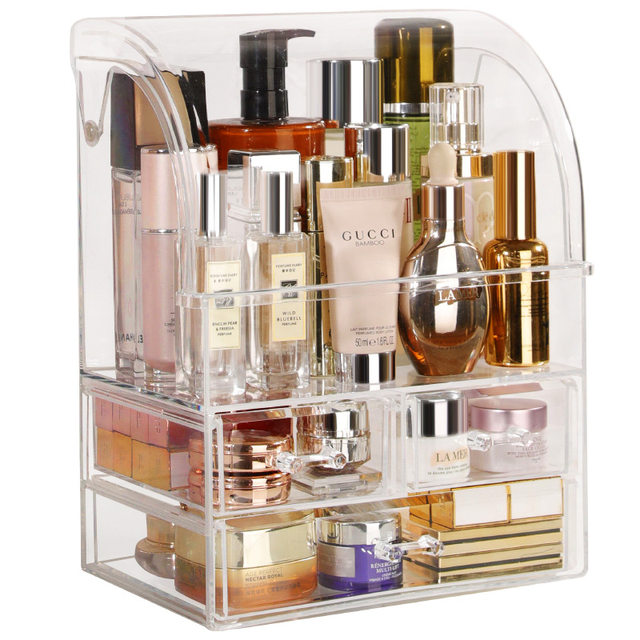 Transparent acrylic dust-proof cosmetics storage box dressing table ...