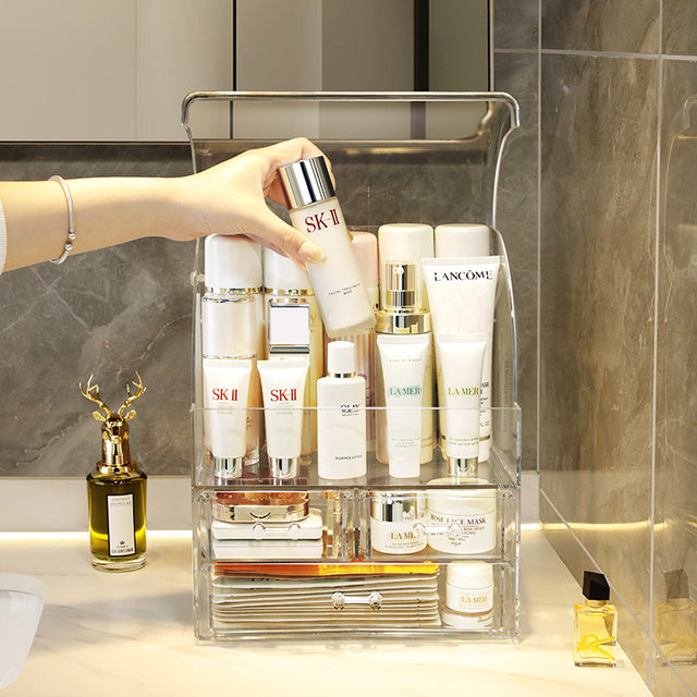 Transparent acrylic dust-proof cosmetics storage box dressing table ...