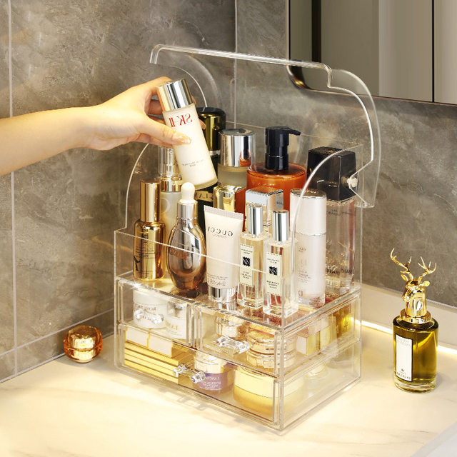 Transparent acrylic dust-proof cosmetics storage box dressing table ...