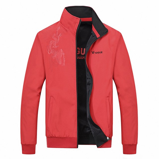 Autumn youth men's jacket double-sided wear jacket stand-up collar thin ...