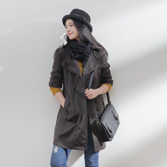 Yiyi Jiangnan 2022 spring new double-layer collar thickened quarter-sleeve windbreaker double ...