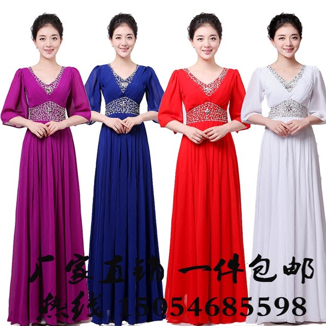 2022 spring and summer new women's v-neck long-sleeved large choir ...