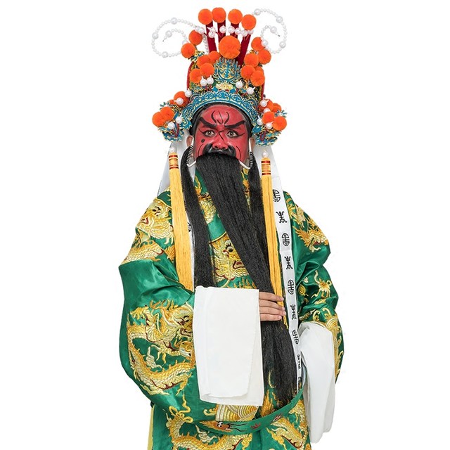 Peking Opera Drama Troupe Dragon Python Guan Gong Costume Painted Face ...