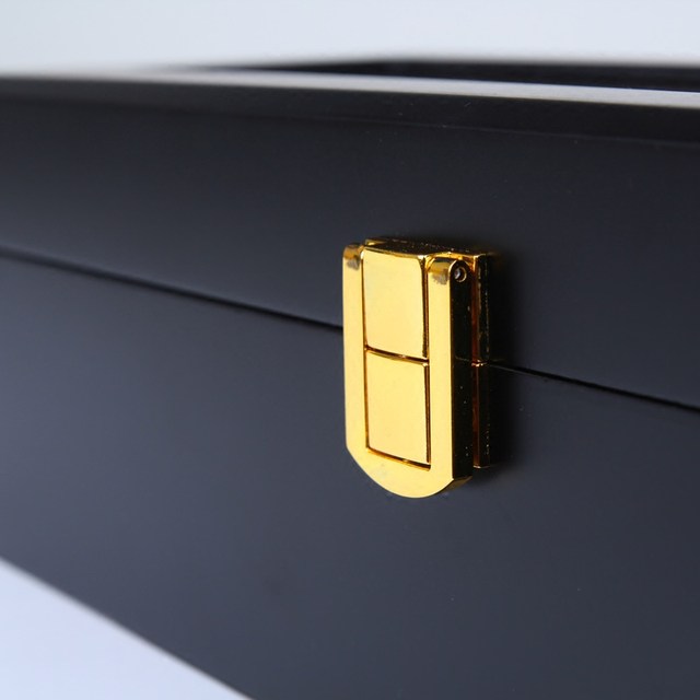Mengran wooden black matte paint watch box spray paint jewelry display ...