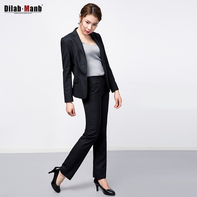 Di Meng Suit Women's Black Wool High-end Slim Professional Suit Jacket ...