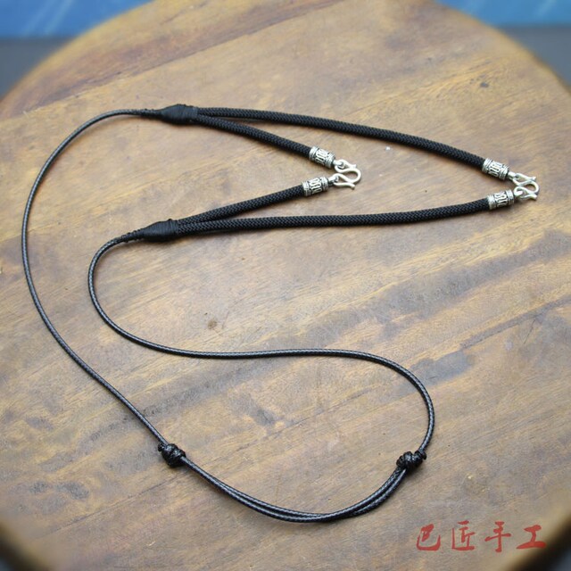 Thick and thin rope mix and match adjustable double hanging chain 925 ...