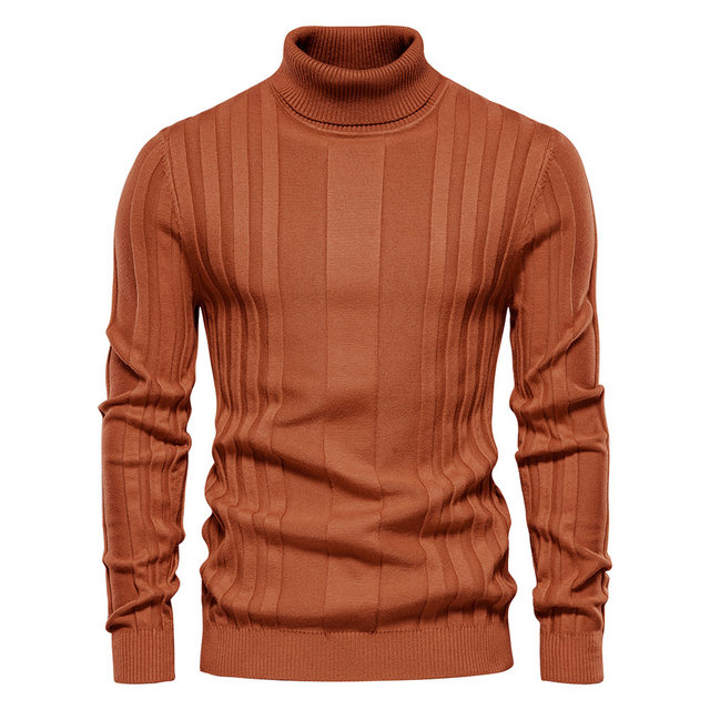 Gulots Spring New Solid Color Dark Pattern Casual Knitted Warm Base Shirt