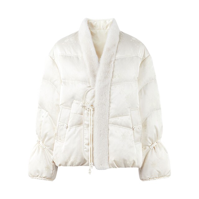 Qiushui Yiren new Chinese style satin light down jacket 2024 winter new ...